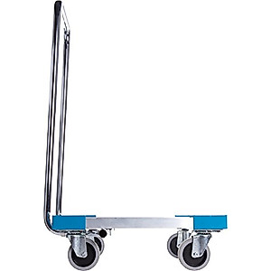Carlisle FoodService Products E-Z Glide Dishwashing Racks Dolly with Handle for Kitchen and Restaurants, Aluminum, 20.63 X 20.63 X 6.63 Inches, Blue