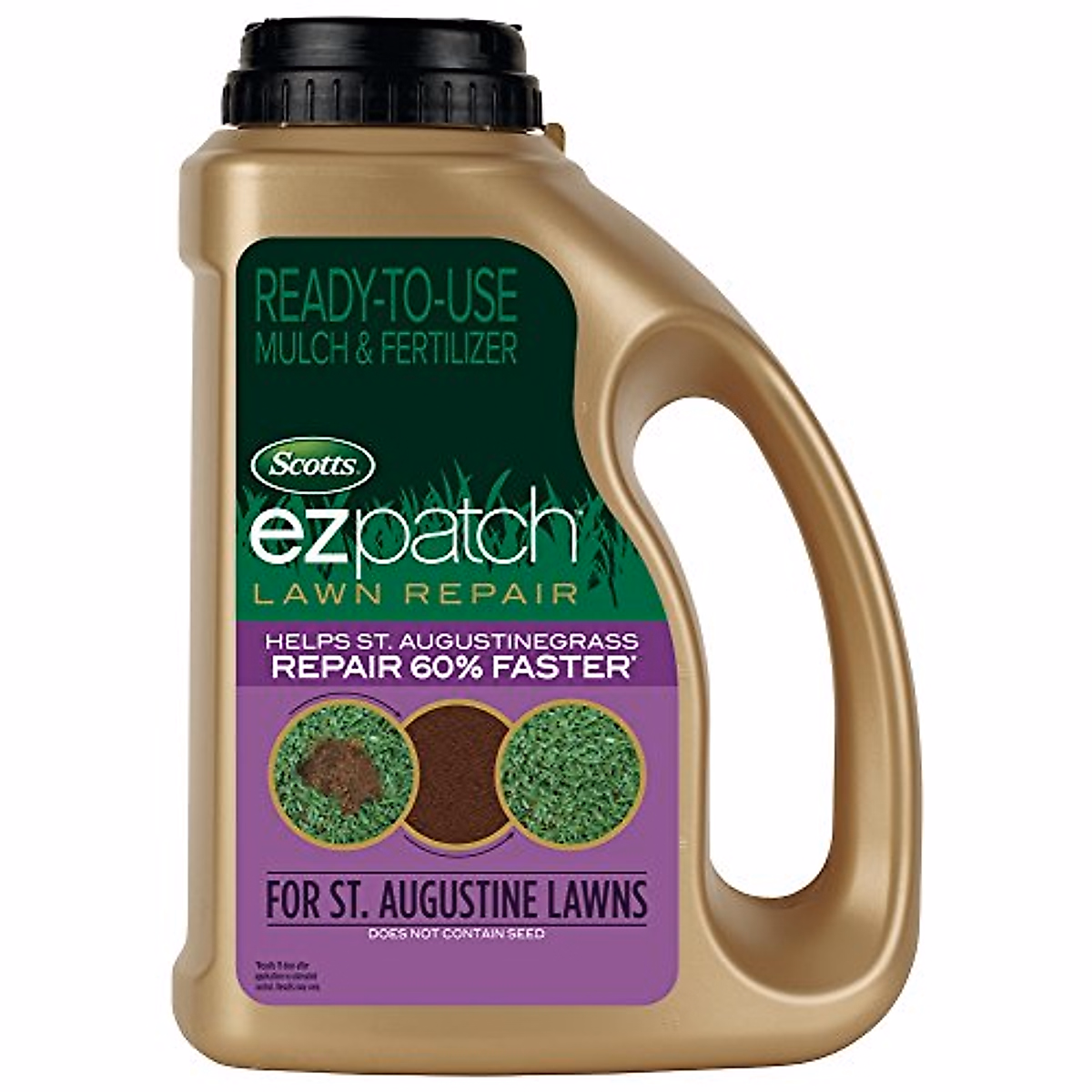 Scotts EZ Patch Lawn Repair For St. Augustine Lawns - 3.75 lb., Ready-to-use Mulch, and Fertilizer Lawn Repair, Repairs St. Augustinegrass, Does Not Contain Grass Seeds, Covers up to 85 sq. ft.