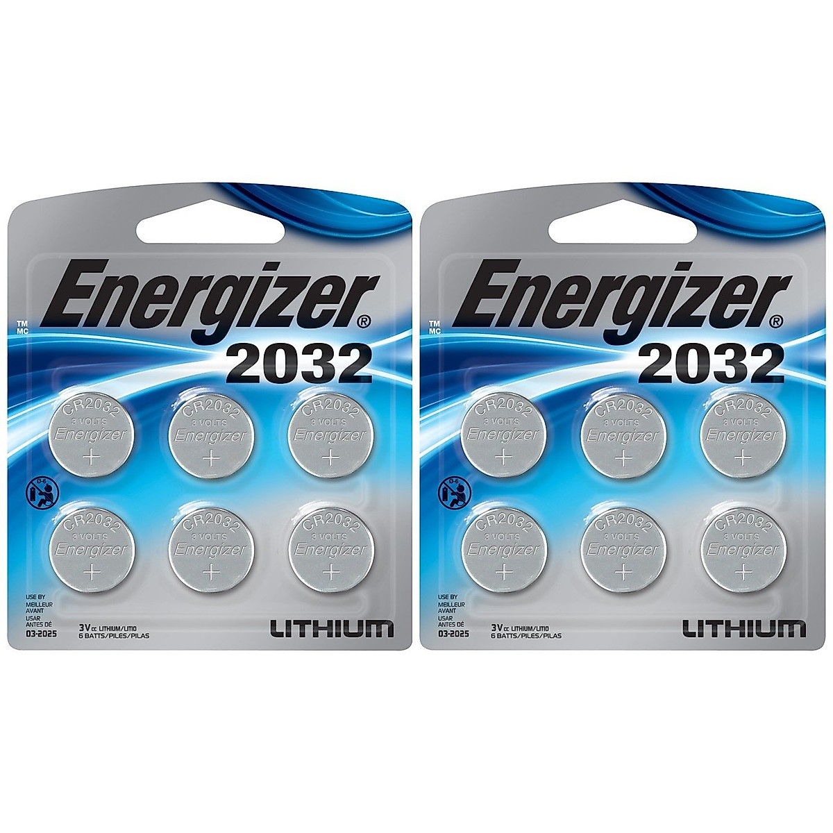 Energizer 2032BP-4 3 Volt Lithium Coin Battery - Retail Packaging (Pack of 12)