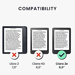 kwmobile Case Compatible with Kobo Clara 2E / Tolino Shine 4 - Cover Faux Nubuck Leather e-Reader Flip Case - Dark Grey