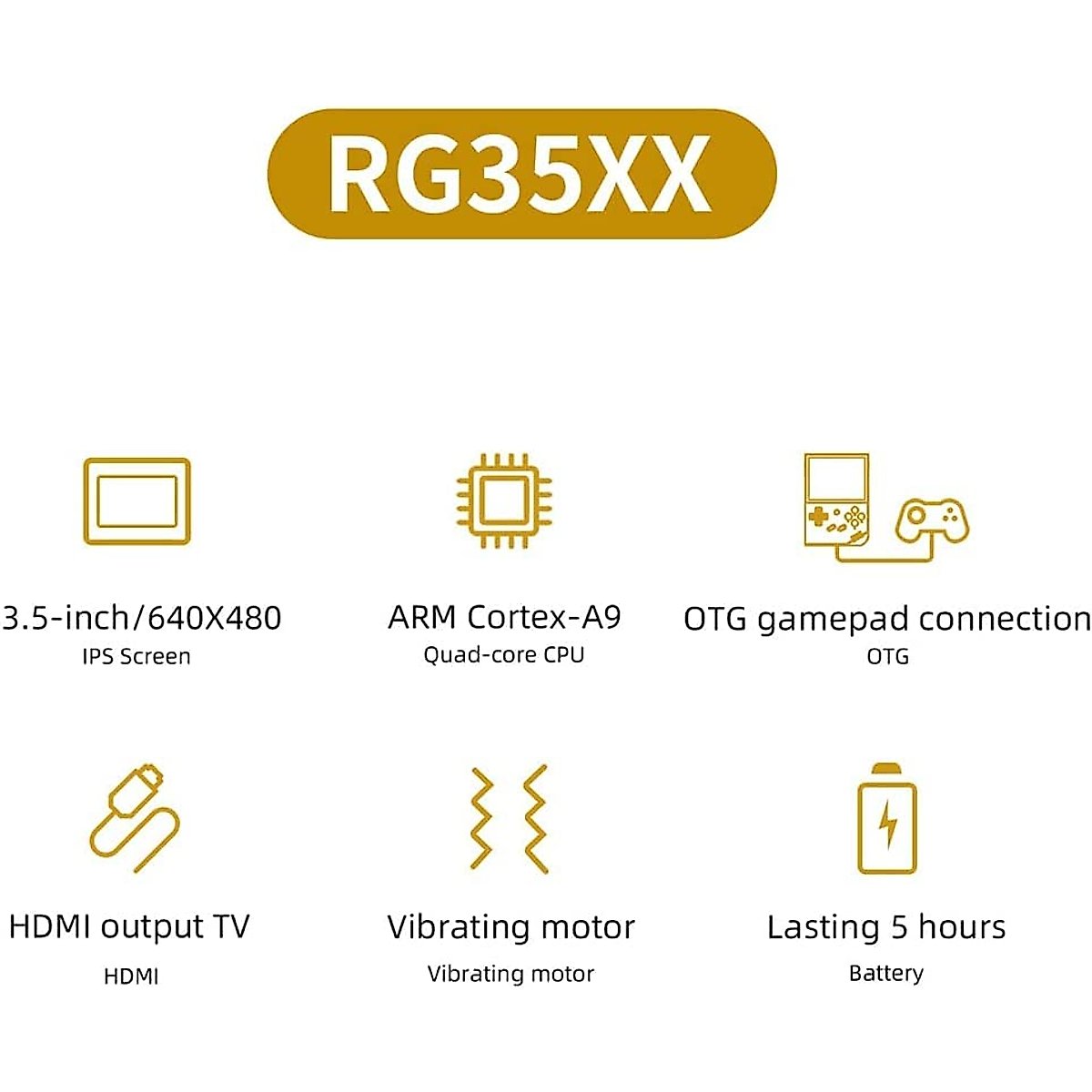 RG35XX Handheld Game Console with 5000 Games, 3.5inch IPS OCA Screen Linux System Chip Cortex-A9 Portable Handheld Nostalgic Arcade Retro Game Machine, 64g, 2100mAh (RG35XX Purple)