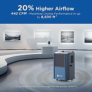 Moiswell 250 Pints Commercial Dehumidifier with Pump for Large Spaces, Industrial Heavy Duty Commercial-grade Dehumidifiers with Drain Hose for Basements Warehouse Water Damage Restoration