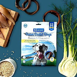 N-Bone Senior Dental Rings Chicken Flavor Dog Treats, 7 Count 9.8-oz Bag