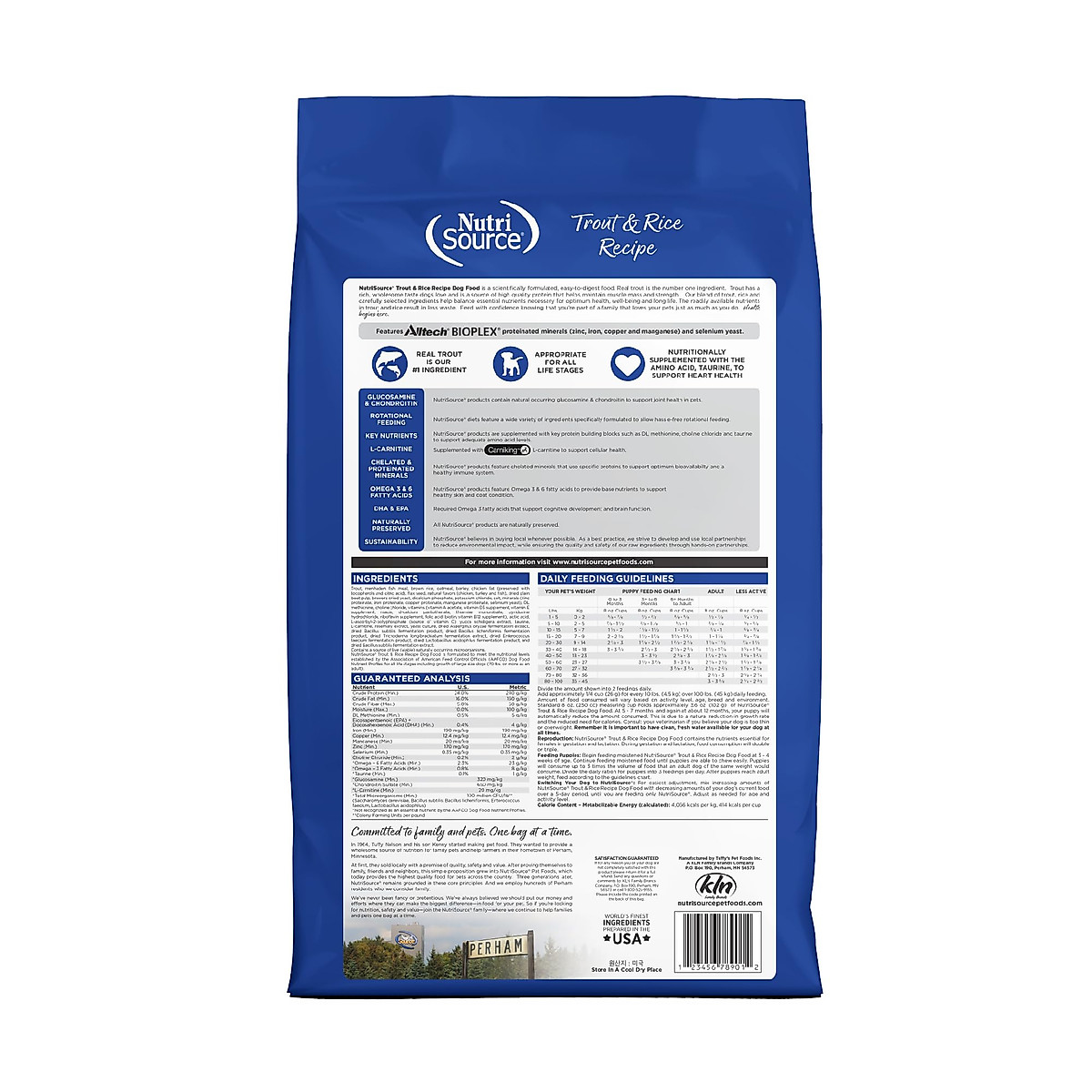 NutriSource Dry Dog Food, Trout and Rice, 12LB