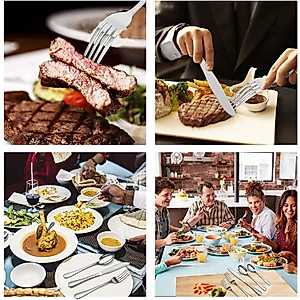 60 piece Forks and Spoons Silverware Set, Flatware Sets, Mirrored Stainless Steel Cutlery Set, Spoons Forks and Knives Set Service for 12