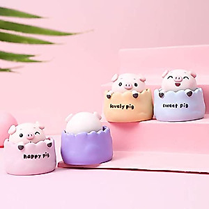 ikasus Lucky Piggy Car Dashboard Decoration, Cute Pig Car Dashboard Ornaments Bobble Head Decoration, Animal Resin Bobblehead Cartoon Pig Shaking Head Doll Toys for Car Vehicle Automobile Decor