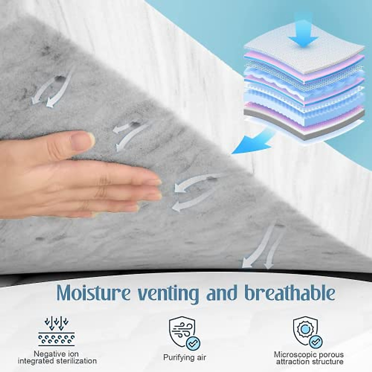 BedsPick 2 Inch Memory Foam Mattress Topper Twin XL Size, Bamboo Charcoal Mattress Topper, CertiPUR-US Certified, Super Soft Twin XL Topper College Dorm Extra Long Mattress Pad