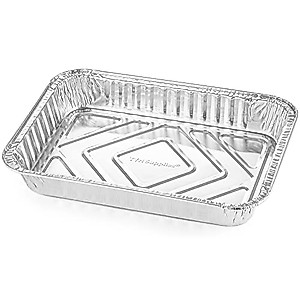 20 Pack Grease Drip Pan Liners | Compatible with Weber 6415, Genesis, Genesis II LX 200 300, Pulse, Q, Traveler, Spirit Gas Grills | Disposable Aluminum BBQ Drip Tray Replacement | 7.5 x 5 x 1.4 Inch