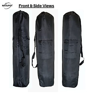 MYSUPOT 43"x9"x9" Replacement Bag for Folding Camping Chair, Camp Chairs, Foldable, Portable, Hammock, Yoga Mat, Beach Chair, Umbrella, Tent Bag 420D Oxford Polyester Fabric w/Side Pockets (Black, L)
