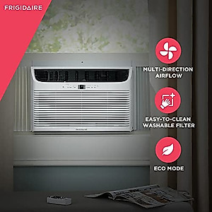 Frigidaire FHWC282WB2 Window Air Conditioner, 28,000 BTU with Easy Install Slide Out Chassis, Multi-Speed Fan, Easy-to-Clean Washable Filter, Eco Mode, in White