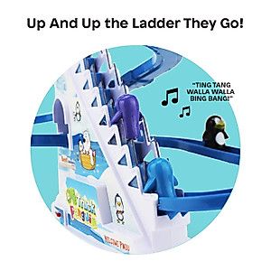 Boley Musical Penguin Roller Coaster - 11 Piece Set with Tiny Penguin Toys and Customizable Race Track