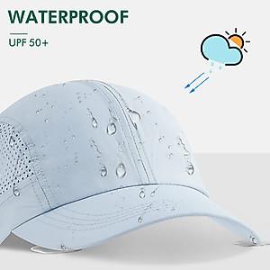 zowya Cool Sun Hat Outdoor Sport Cap Breathable Quick Drying Waterproof Unstructured Running Climbing for Men Women Light Blue, Light Thin Soft Night Reflection