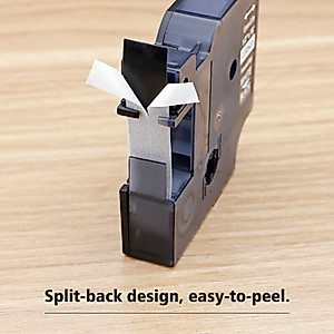 Aonomi Compatible Industrial Label Tapes Replacement for DYMO 1805435 Permanent Vinyl Label Tape for DYMO Rhino 4200, 5200, 5000, 6000 Industrial Label Maker, (White on Black, 1/2" x 18'),2-Pack