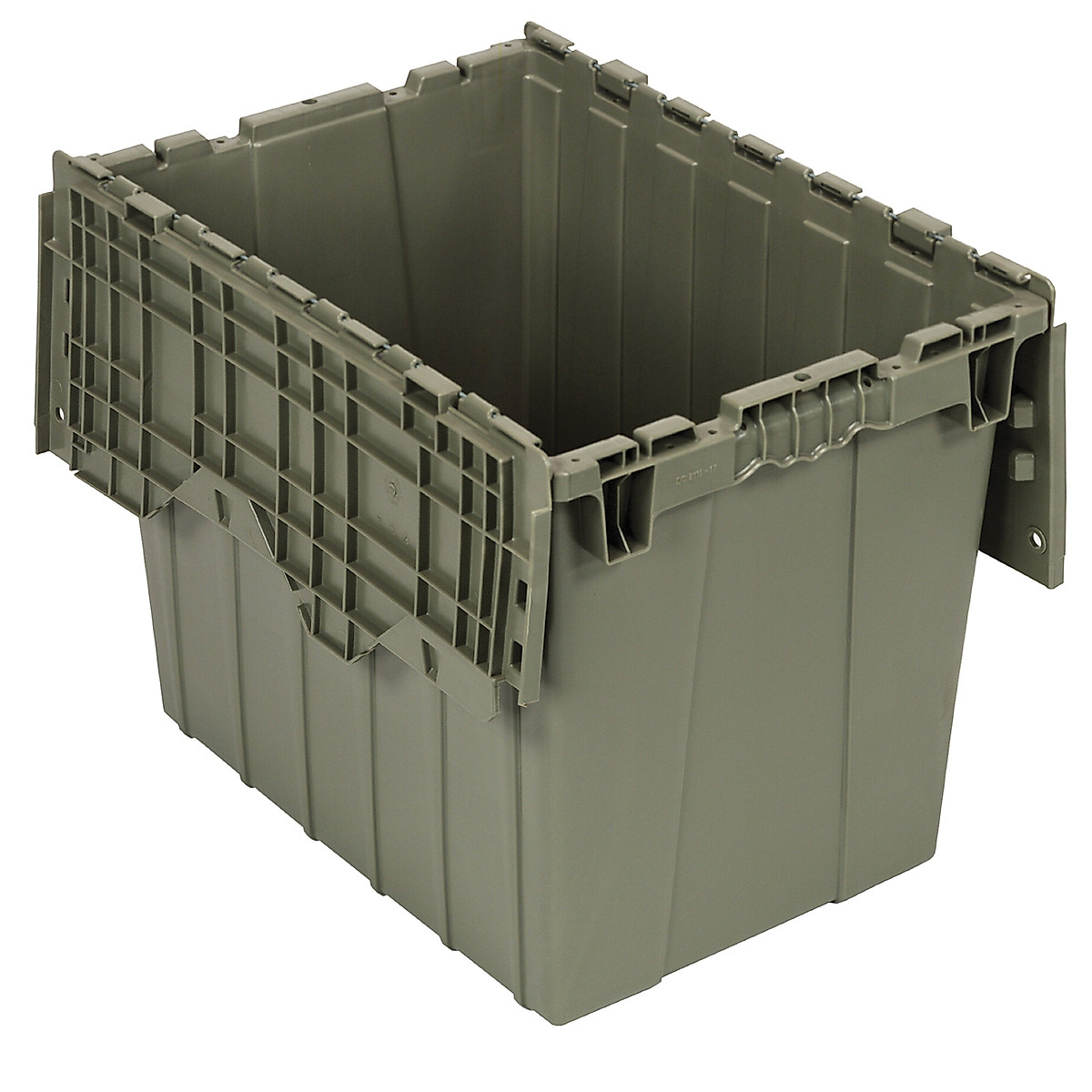 Quantum QDC2115-17 Plastic Storage Container with Attached Flip-Top Lid, 21" x 15" x 17", Gray