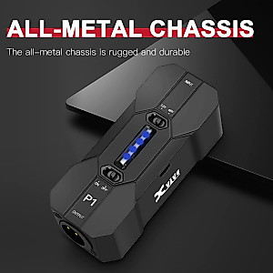 Xvive P1 48V/12V Portable Phantom Power Supply with Rechargeable Battery for XLR Condenser, Shotgun Microphone