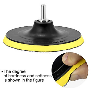 6 Inch(150mm) Hook and Loop Buffing Pad for Sanding Discs, Rotary Backing Pad with M14 Drill Attachment Adapter and Soft Foam Layer