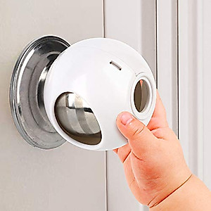 Door Knob Safety Cover for Kids (4 Pack) New Shape & Structure Design Child Door Knob Covers Prevent Children from Opening Doors Baby Safety Door Knob Locks Fit Most Knobs