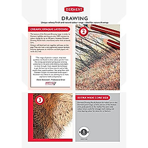 Derwent Sketching Pencils, 4mm Core, Wooden Box, 48 Count (0700759)