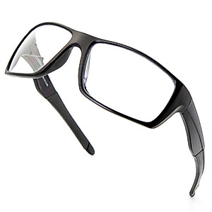 VITENZI Bifocal Safety Glasses with Readers Wrap Around Sport Magnifying Safety Reading Protective Goggles Palermo in Black 1.50