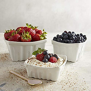 47th & Main Porcelain Berry Basket, Small, White