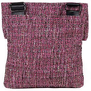 DIME BAGS Large Multi-Purpose Bag | Cross Body Hemp Purse with Adjustable Strap & Included (Large, Static Pink)