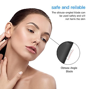 HAMTOD Eyebrow Trimmer, Electric Eyebrow Razor Battery-Operated Facial Hair Remover with Pivoting Head Eyebrow Trimming for Men with Comb, face shavers ,Painless for Face Chin Neck, Upper-Lip