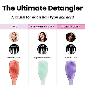 Tangle Teezer Ultimate Detangler Hairbrush for Wet & Dry Hair, Eliminates Knots & Reduces Breakage for All Hair Types, Baby Pink & Mint