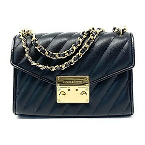 Michael Kors Small Rose Quilted Leather Shoulder Flap Bag Black