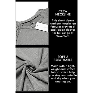 COOFANDY Mens Muscle Gym T-Shirts Fashion Hip Hop Shirt Light Grey L