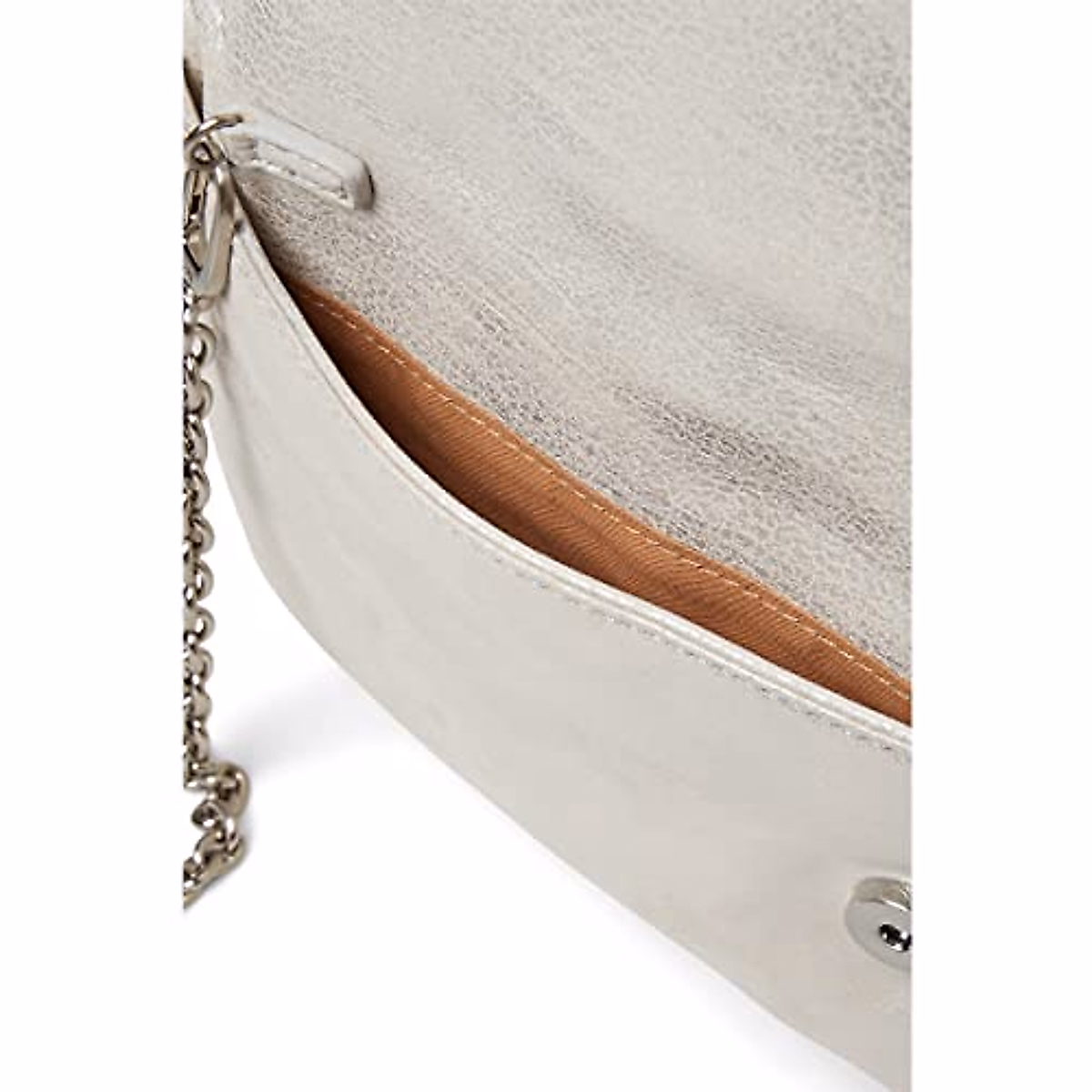 HOBO Jessa Convertible Clutch For Women - Premium Leather Construction With Zipper Flap Closure, Chic and Beautiful Clutch Silver One Size One Size