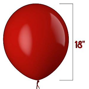 Prextex Red Jumbo Balloons - 30 Extra Large 18 Inch Red Balloons for Photo Shoot, Wedding, Baby Shower, Birthday Party and Event Decoration - Strong Latex Big Round Balloons - Helium Quality