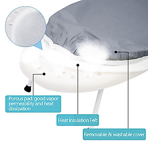 AKOZLIN Tabletop Ironing Board 23.6" L x 14''W x 7''H with Removable Sleeve Board - Folding Legs Cotton Cover Travel Countertop Iron Board