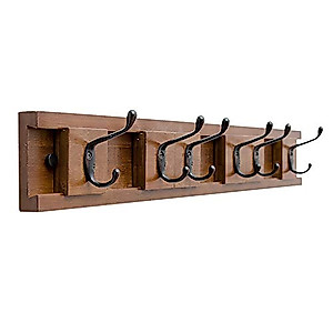 rUrEu Coat Rack, 6 Tri Hooks, Coat Rack Hooks, Hook Rack Rail, Entryway Hanging Coat Rack, Wall Coat Hanger for The Entryway, Bathroom, Bedroom, Kitchen