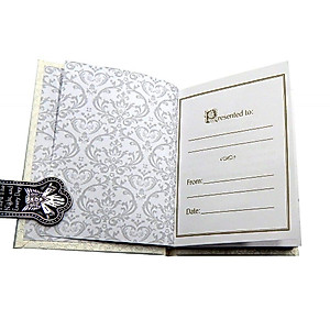 BABY'S Gift Set - First Little Bible & CRIB CROSS - BOY or Girl - Gender Neutral - Bless This Child - BAPTISM Christening BOXED WHITE Ribbon