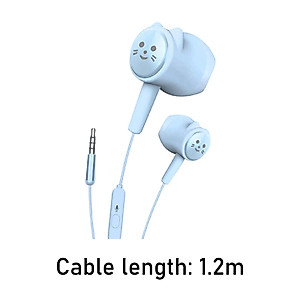 Gaweb Earphones, Sports Headphone Cute Cats Shape Durable Plastic Wired Games Headset for Outdoor - Blue, (2533725-Gaweb-1)