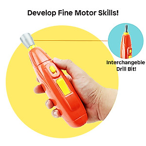 Boley Builders 67-Piece Electric Screwboard STEM Toy Set - Powered Screwdriver, Drill Bits, Colorful Bolts - Educational Learning Toy for Kids and Toddlers - Boys and Girls Tool Kit