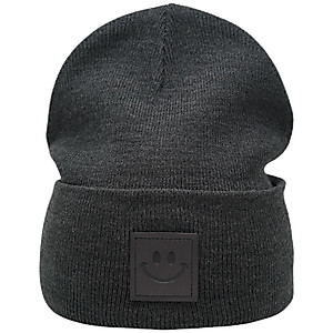 55cube Knit Cuffed Beanie for Women & Men - Stay Warm and Stylish All Season Cambridge Charcoal Grey Beanie
