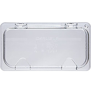 Carlisle FoodService Products 10279Z07 EZ Access Hinged Lid with Handle and Notch, Third Size, Clear