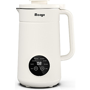 Mooye 35oz Automatic Nut Milk Maker with Nut Milk Bag - Homemade Almond, 10 Blades, Oat, Soy Milk Machine - Auto-operation, 12 Hours Timer, Easy Cleaning - Dairy-Free Beverages