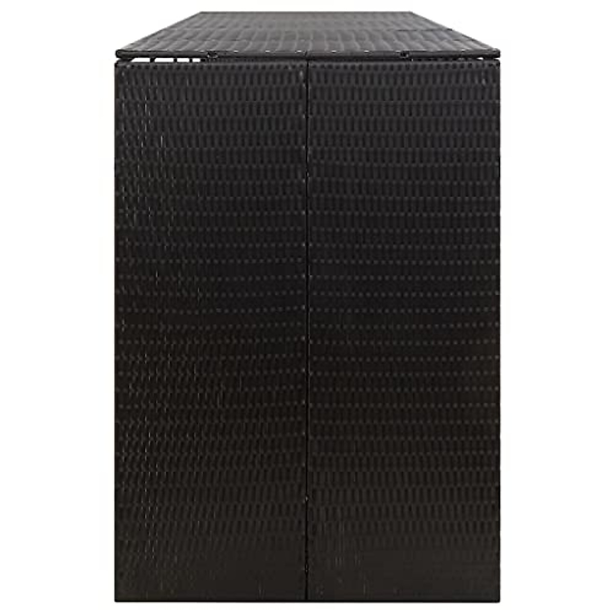 INLIFE Quardruple Wheelie Bin Shed,Poly Rattan Garbage Can Shed Outdoor Garbage Can Enclosure for Garden,Patio,Backyard Outdoor Trash Can Garbage Can Shed Black 107.9"x31.5"x46.1"