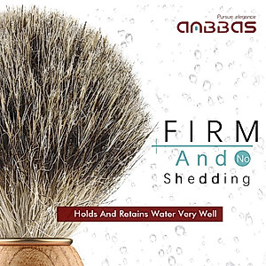 Anbbas Shaving Brush, Handmade Pure Badger Hair Brush with Natural Manchurian Ash Wood Handle for Men Traditional Wet Shaving