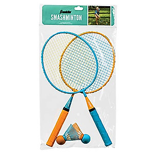 Franklin Sports Badminton Racket Set - Smashminton, Oversize - 2 Player Backyard Youth Set with Birdies For Kids