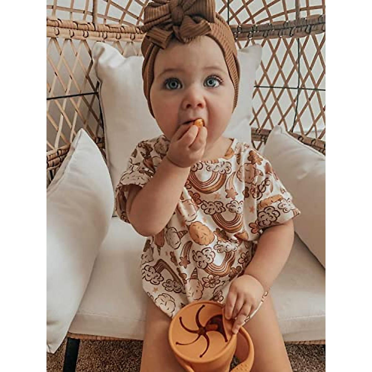 BraveJusticeKidsCo. | Snack Attack Silicone Baby Snack Cup | 2 pack | Collapsible Snack Cup (Honey Ginger and Island Paradise)