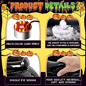 CHENGU Halloween Mist Maker Fogger Led Witch Cauldron Fog Maker Black Plastic Cauldron Colourful Water Fountain Pond Mist Machine Halloween Cauldron Decorations for Halloween Party Gift Decor (4)