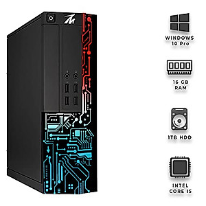 TechMagnet Computer Desktop PC, Intel Core i5, Siwa 8, 16GB RAM, 128GB SSD Boot + 1TB HDD, 27 Inch Monitor, Gaming Kit with Webcam, WiFi, Win 11 Home (Renewed)