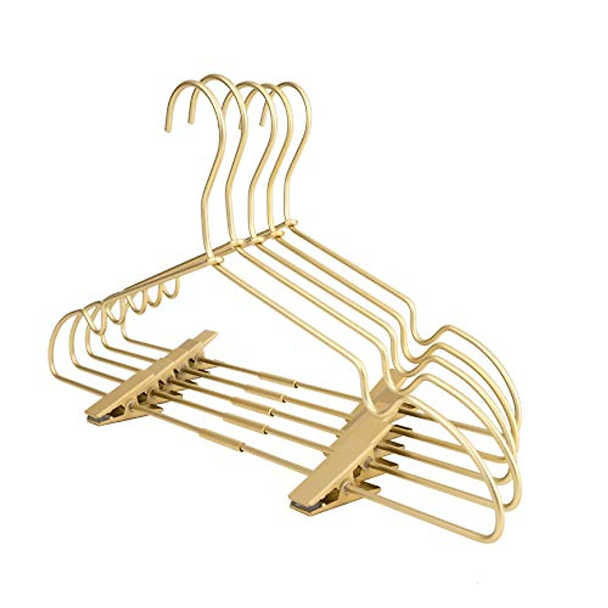 Koobay Adult 42cm Gold Matt Wire Clothes Hanger, 30PACK, Coat Suit Clips Clothes Hangers Storage Display