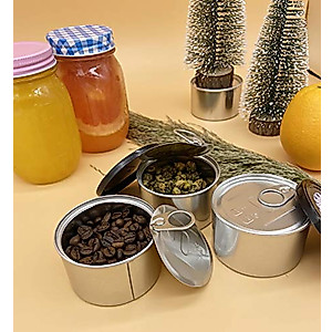 YEEPON 20sets Cali Press In Self-seal Tin Can with Lid - Tuna Can Hoop Ring - NO TOOLS NEEDED + 32Pieces can Labels【200ml/7g] (20sets)