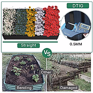 Raised Garden Bed, Galvanized Raised Garden Beds Outdoor for Vegetables Flowers Herbs, Steel Large Deep Root Planter Box, Tall Raised Garden Bed Kit with 1Pc Gloves and Metal Fix Stake, Black 6×3×2FT