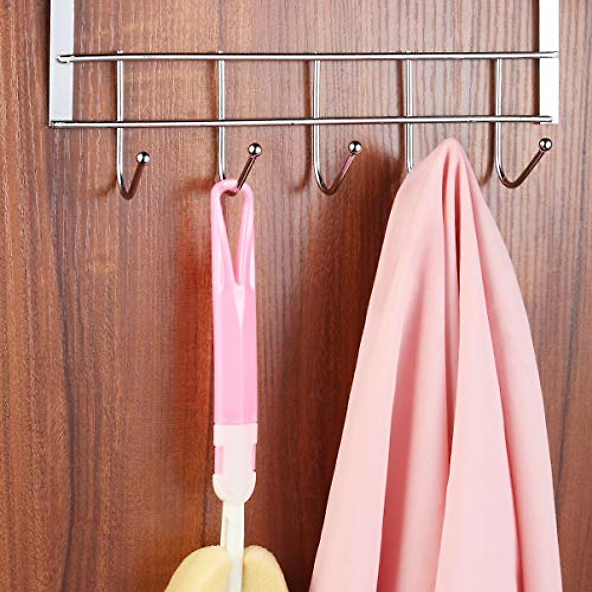 Garneck Over The Door Hook Stainless Steel Door Hanger Towel Rack Door Coat Rack Hanger for Hanging Clothes Towels Coats Hat
