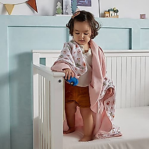 DaysU 6-Ply Muslin Swaddle Blankets for Newborn Babies, Soft Breathable Bamboo Cotton Muslin Baby Blankets Unisex for Boys Girls, Baby Crib Toddler Bed, Large 47" x 47", 1 Pack - Floral